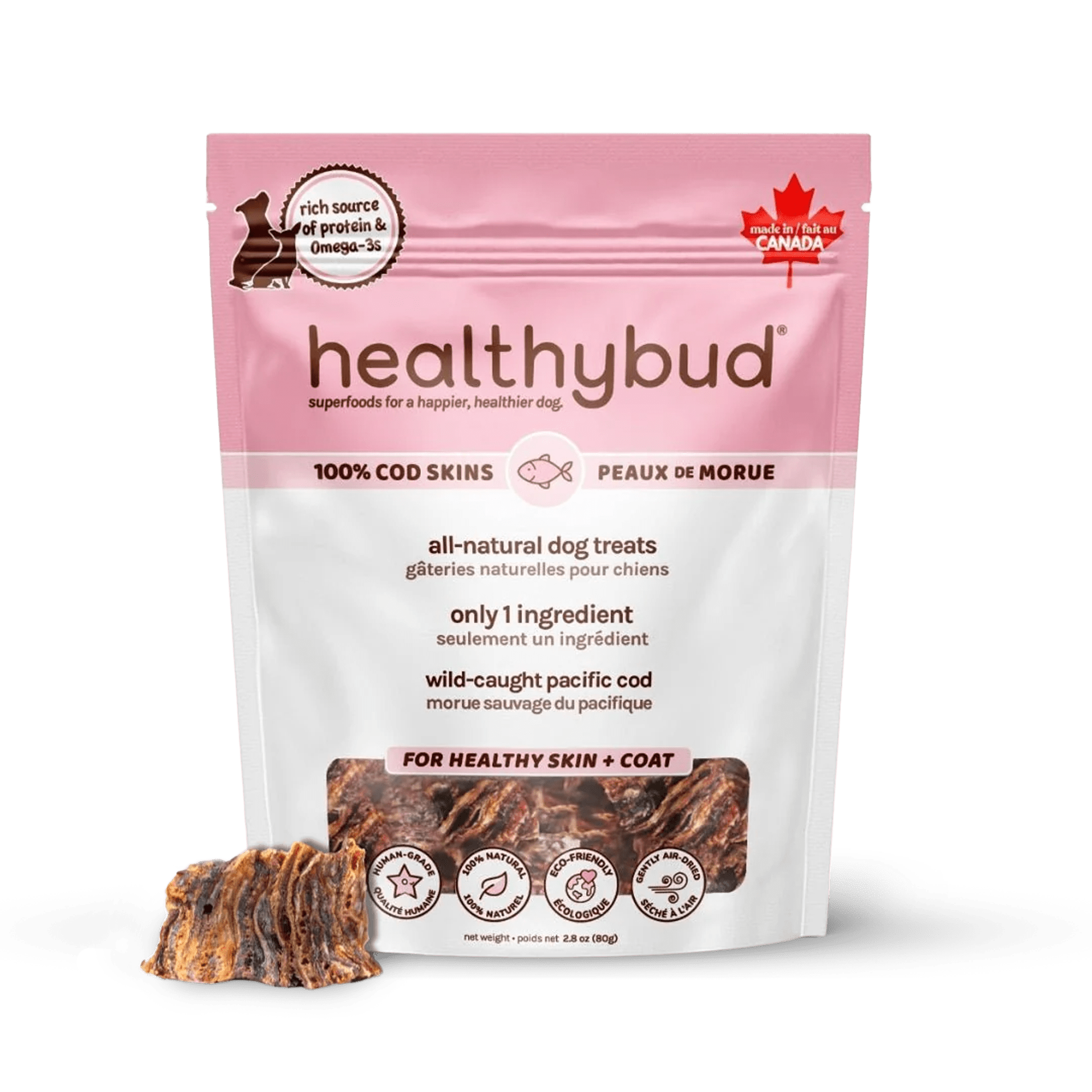 Cod Skins Dog Treat – Wild-Caught & Hypoallergenic – healthybud